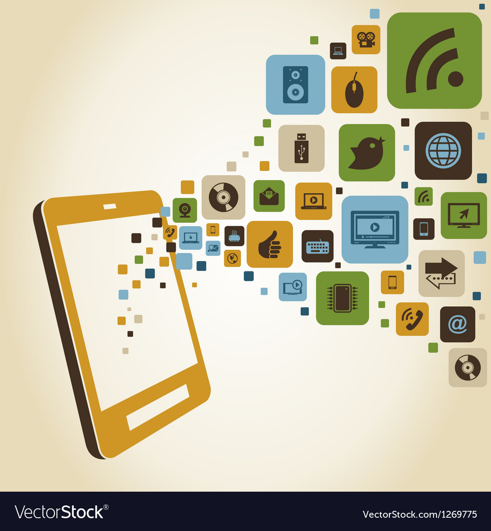 Smart phones functions Royalty Free Vector Image