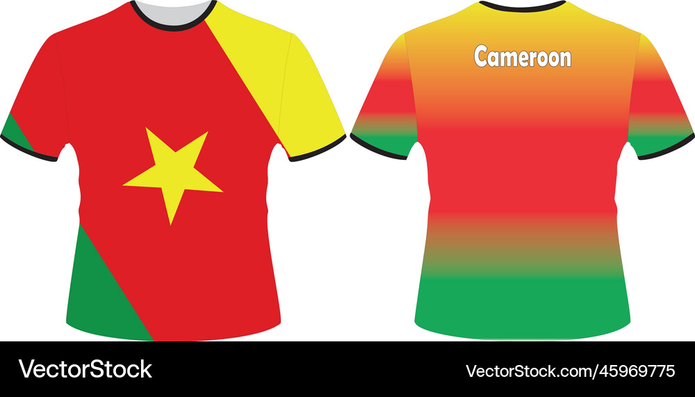 T shirts design with cameroon flag Royalty Free Vector Image