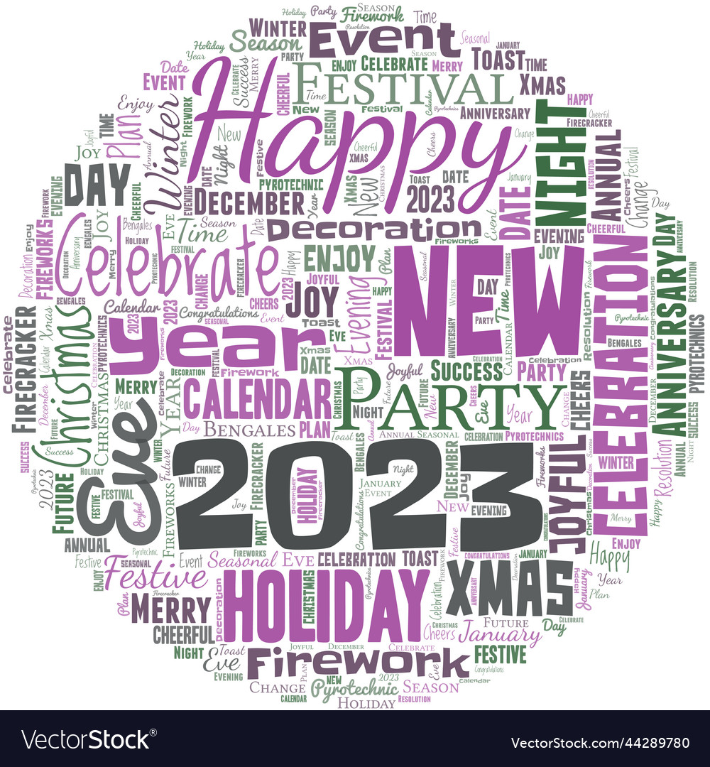 Big word cloud in the shape of circle with words Vector Image