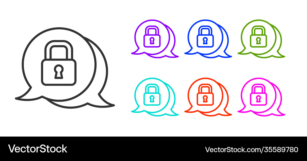 Black line cyber security icon isolated on white Vector Image