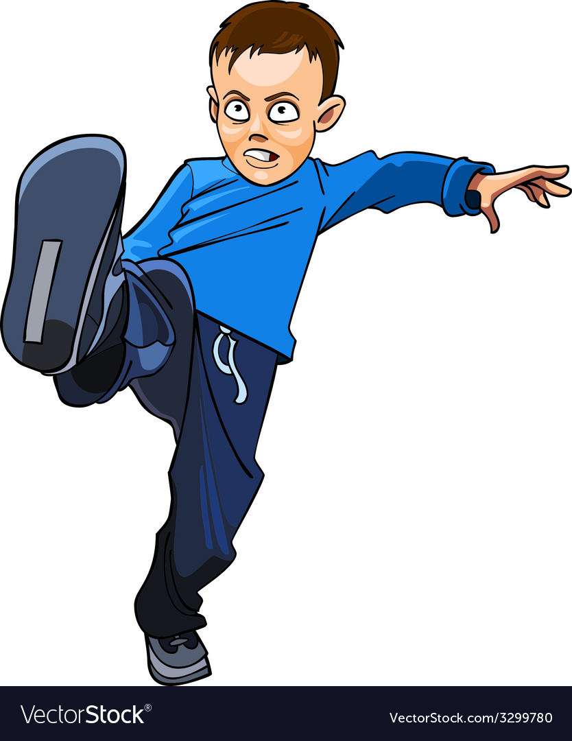 Boy kicks Royalty Free Vector Image - VectorStock