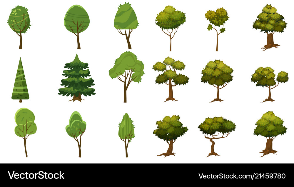 Cartoon Tree Set - Diverse Styles Royalty Free Vector Image