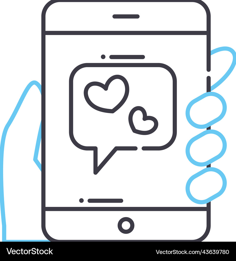 Communication line icon outline symbol Royalty Free Vector