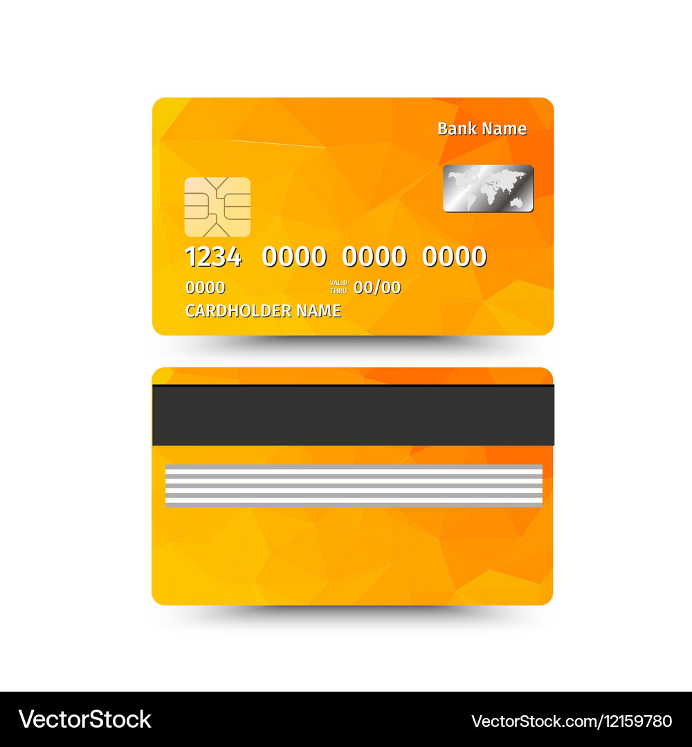 Credit card two sides with abstract design Vector Image