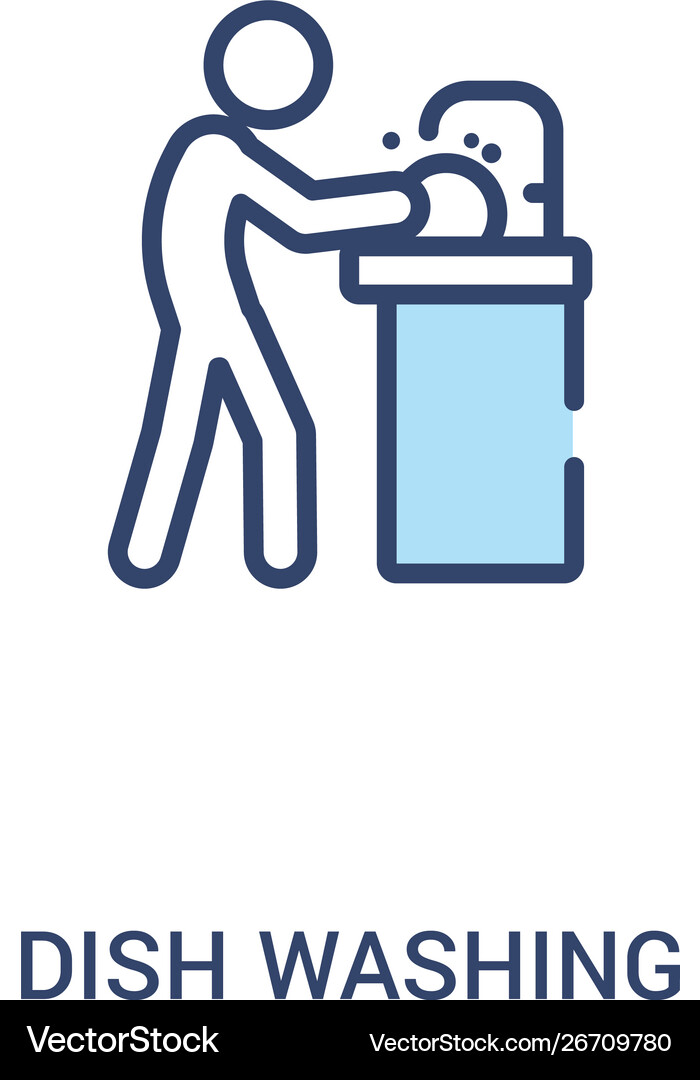 Dish washing concept 2 colored icon simple line Vector Image