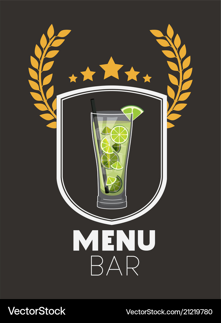 Fresh and tropical cocktail frame Royalty Free Vector Image