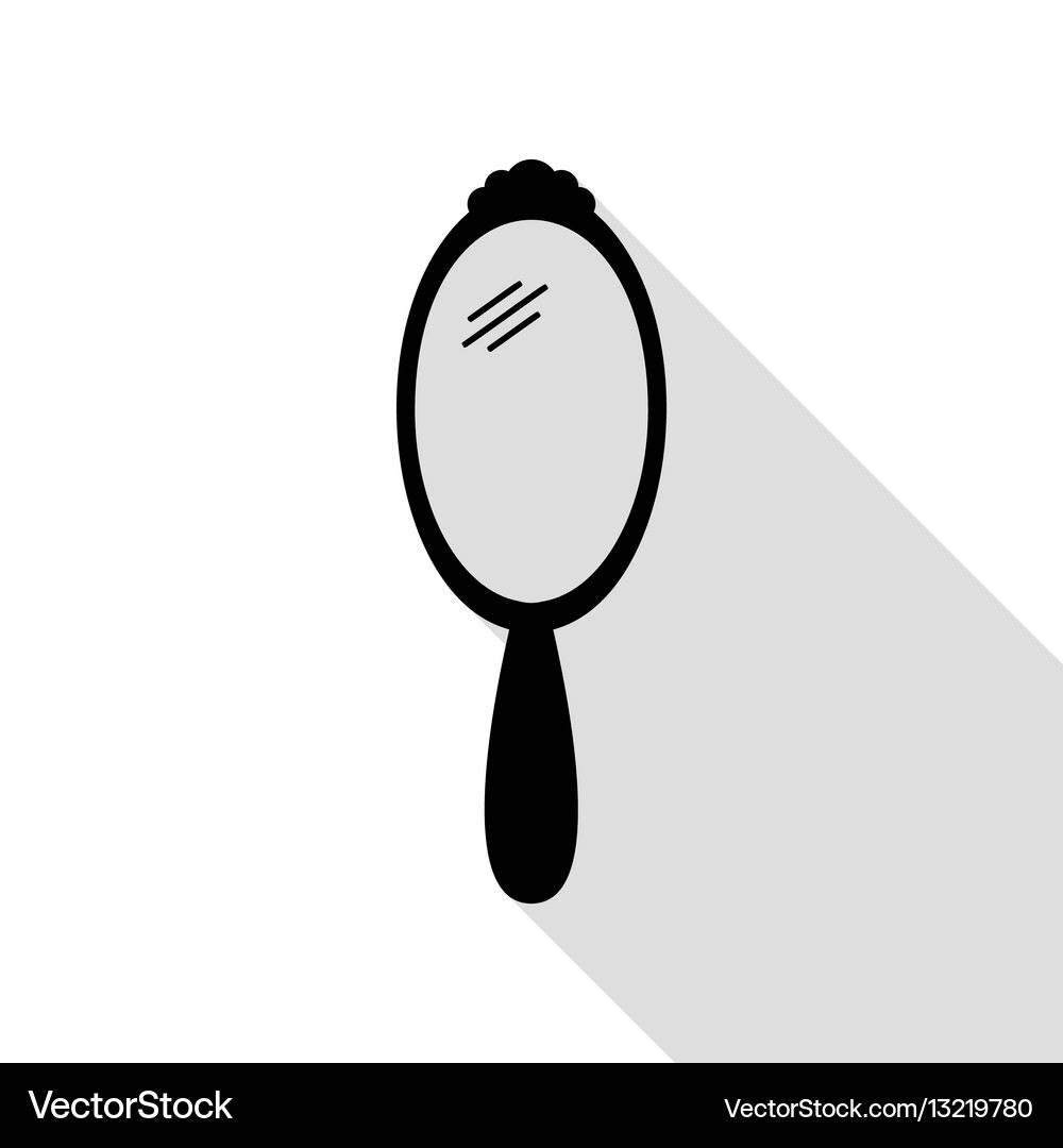 Hand mirror sign black icon with flat style Vector Image