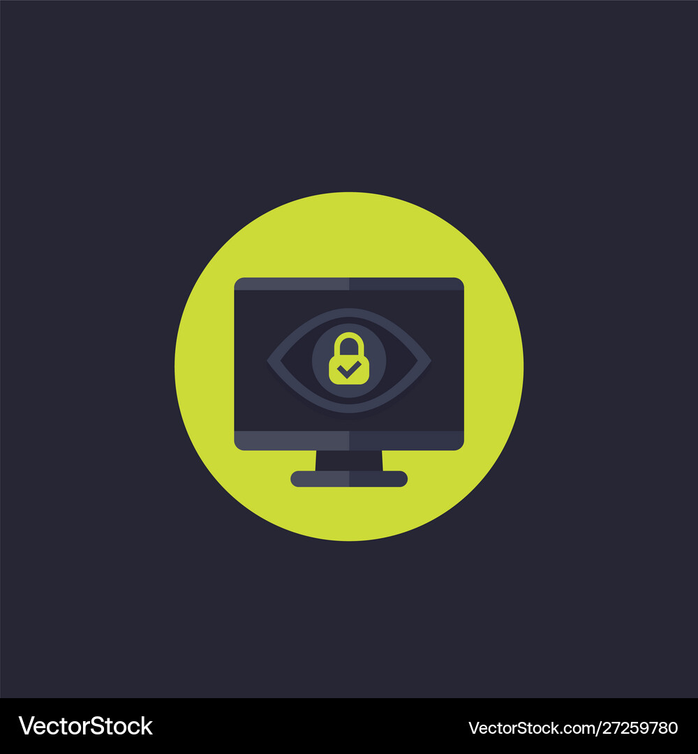 Parental control icon with eye and lock Royalty Free Vector