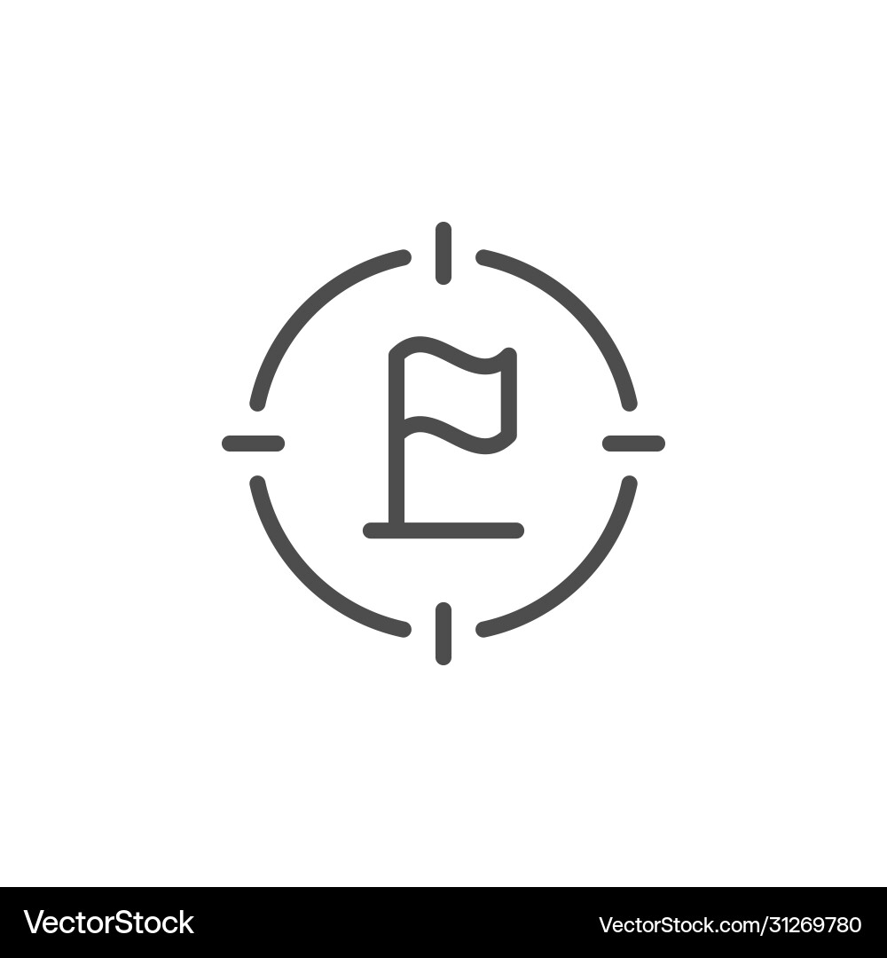 Results focused line outline icon Royalty Free Vector Image