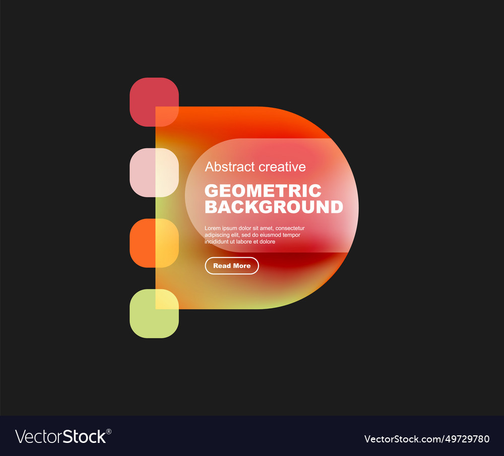 Round triangle and round square composition Vector Image