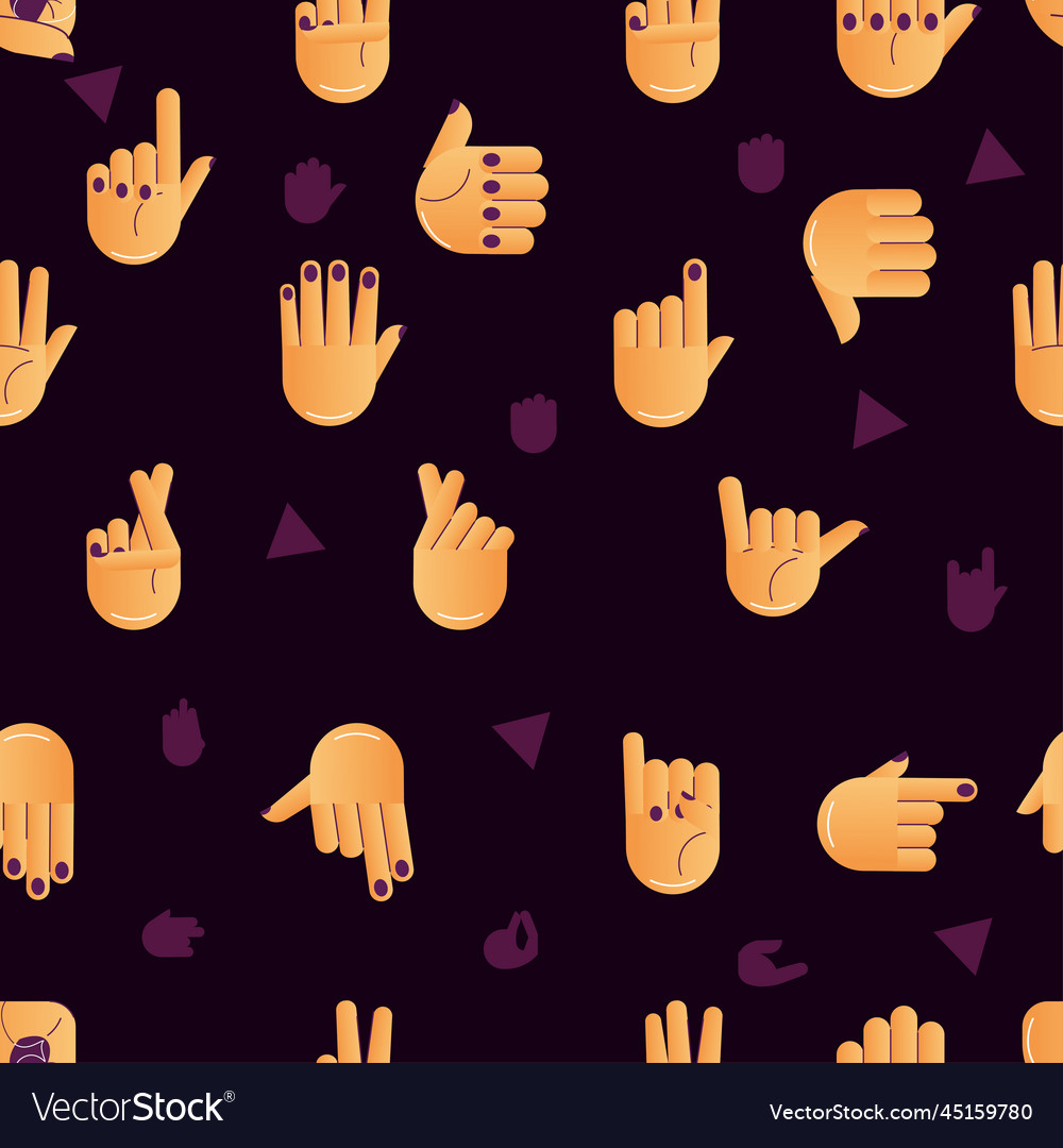 Seamless pattern background with different hand Vector Image