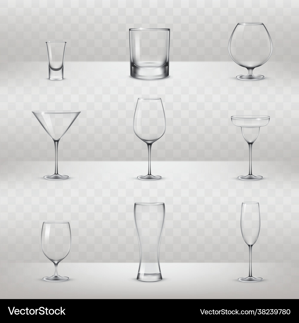 Set glasses for alcohol and other drinks Vector Image