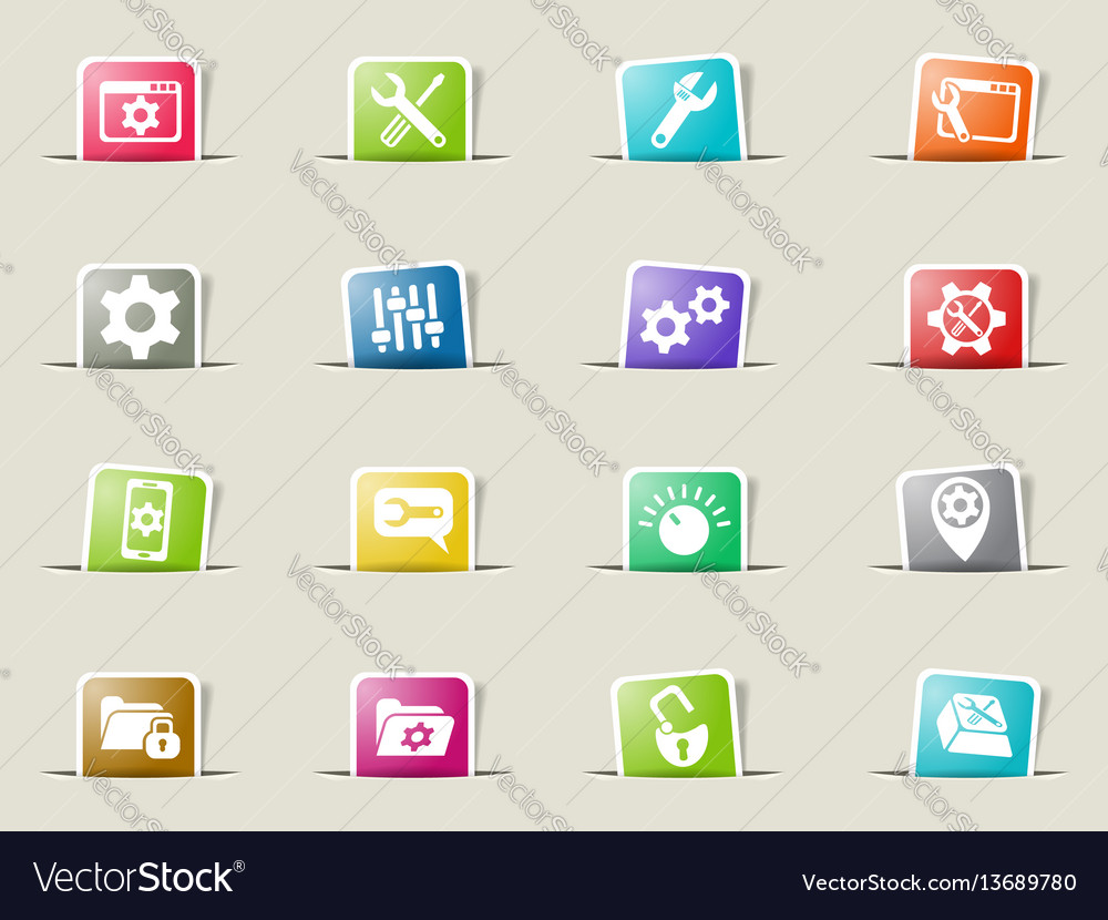 Settings icon set Royalty Free Vector Image - VectorStock