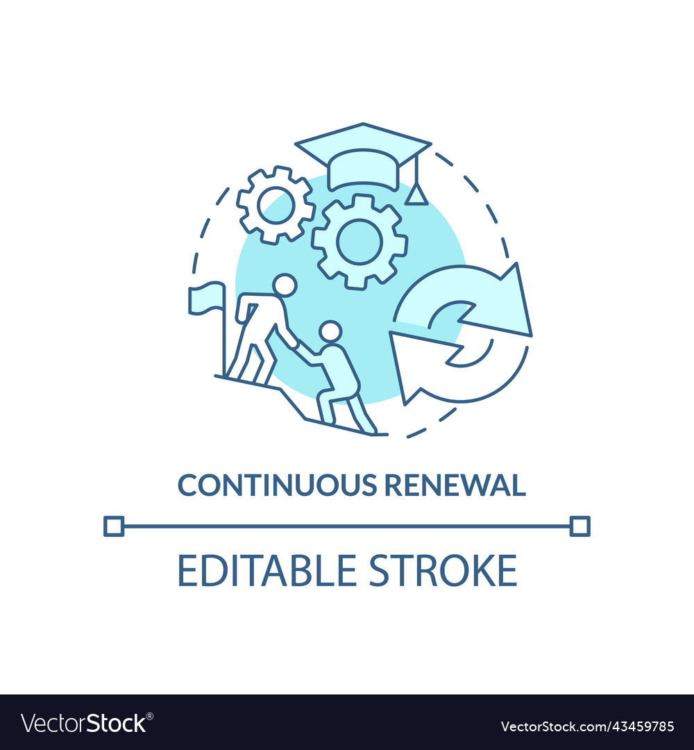Continuous renewal turquoise concept icon Vector Image