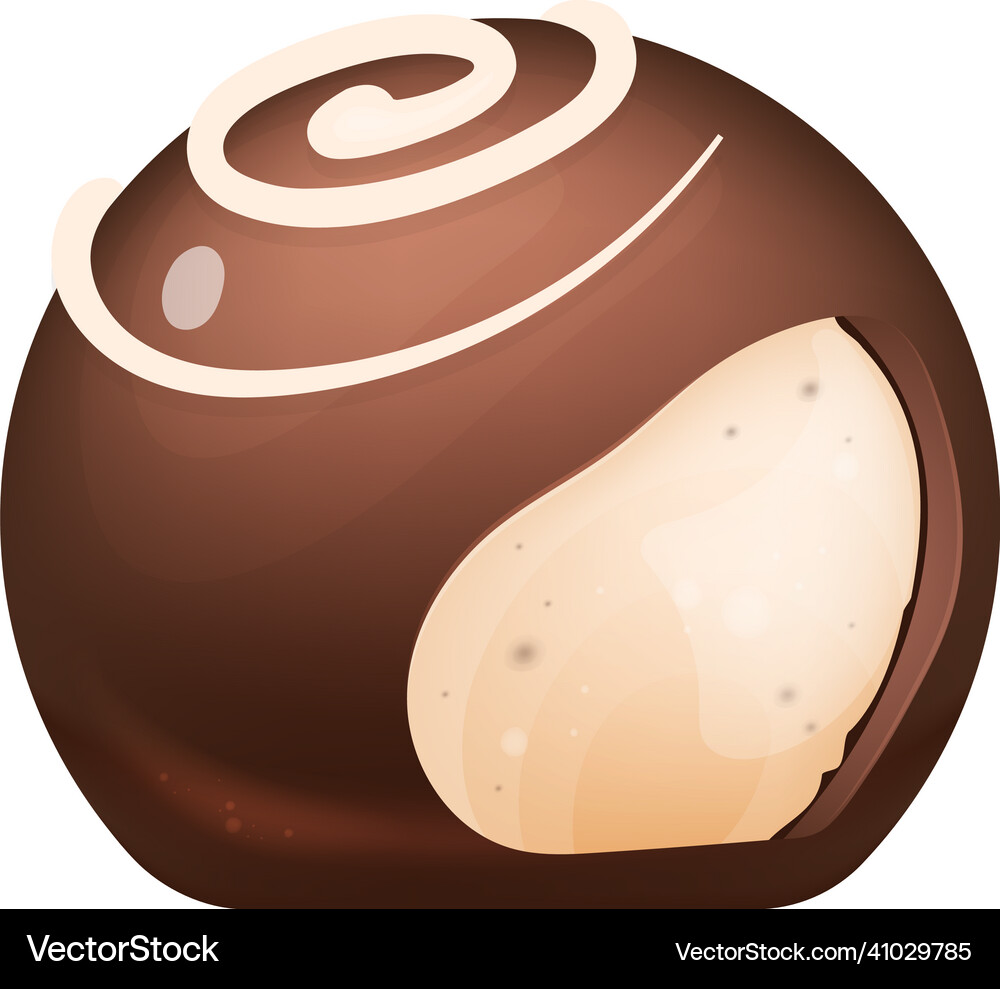 Cut chocolate candy sugar confectionery realistic Vector Image