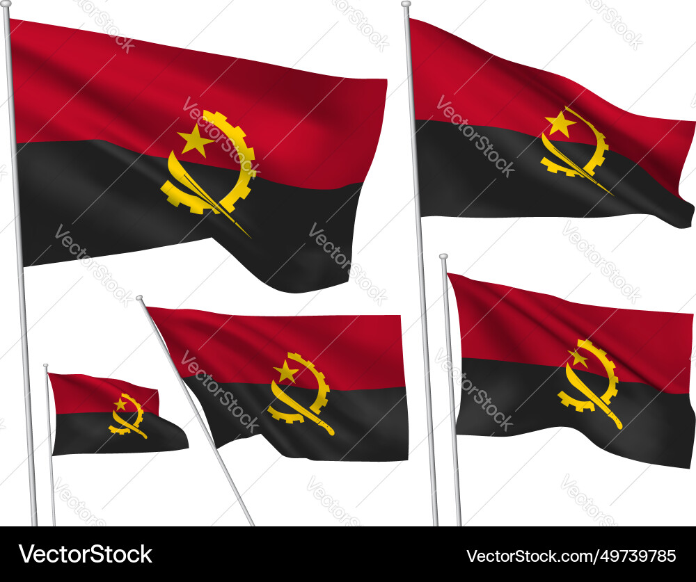 Flags of angola Royalty Free Vector Image - VectorStock