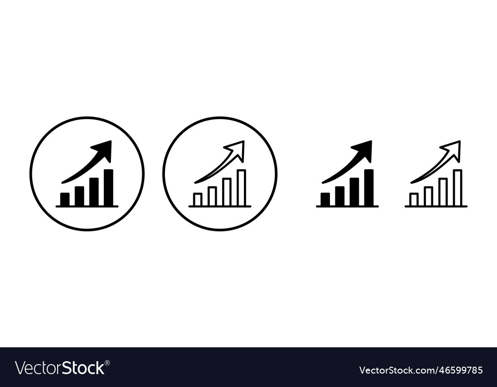 Growing graph icon chart icon graph icon Vector Image