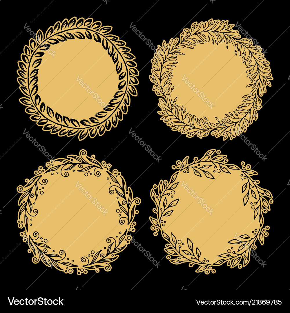 Hand drawn laurels and wreat Royalty Free Vector Image