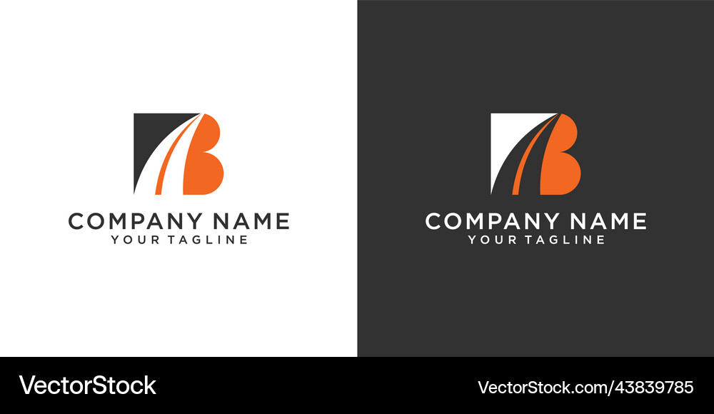 Initial letter b with street logo design Vector Image