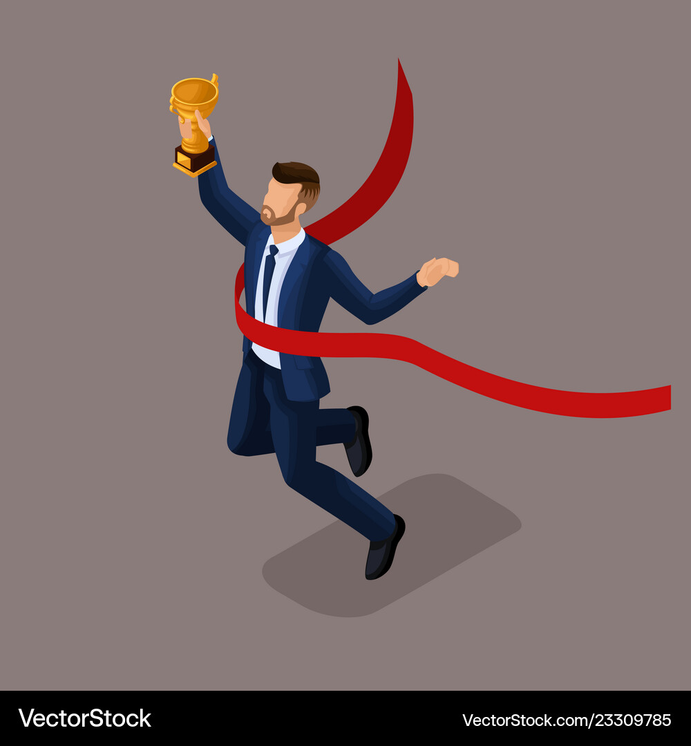 Isometric businessmen movement make the grade Vector Image