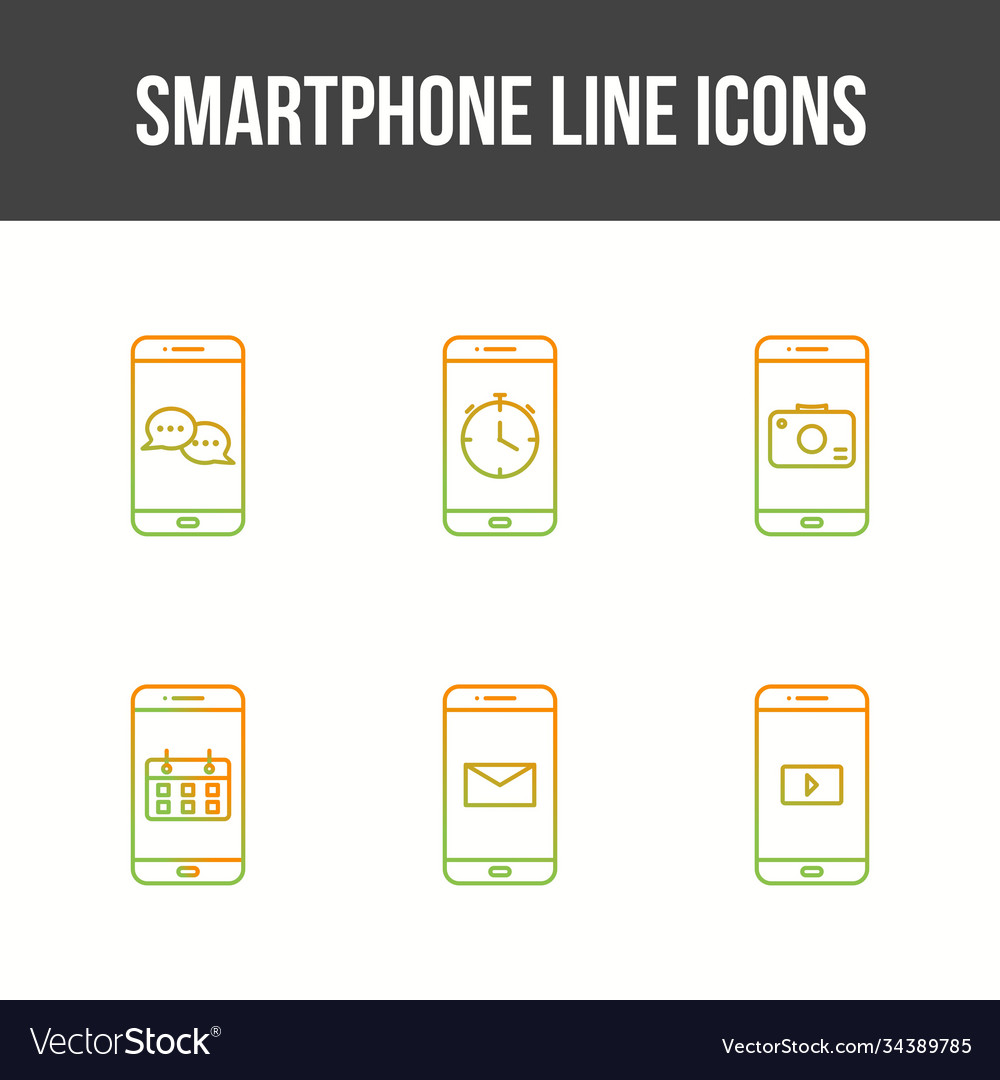 Mobile apps icon set Royalty Free Vector Image