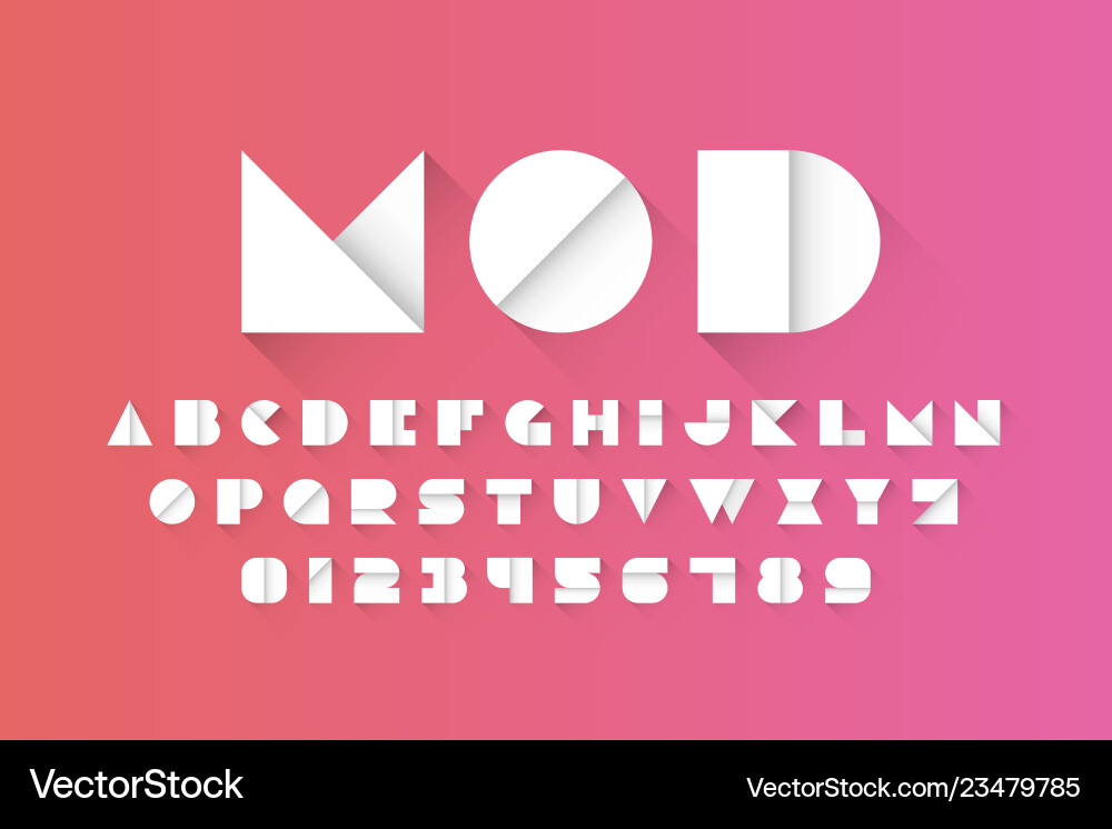 Modern font in a paper style Royalty Free Vector Image