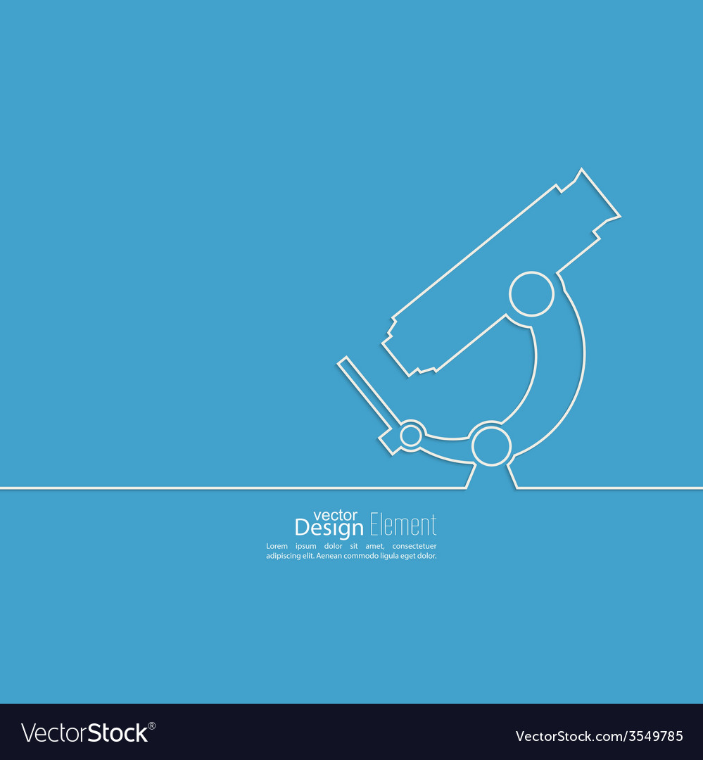 Poster with a microscope Royalty Free Vector Image