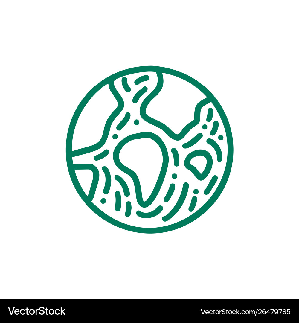 Round bio emblem in a circle linear style planet Vector Image