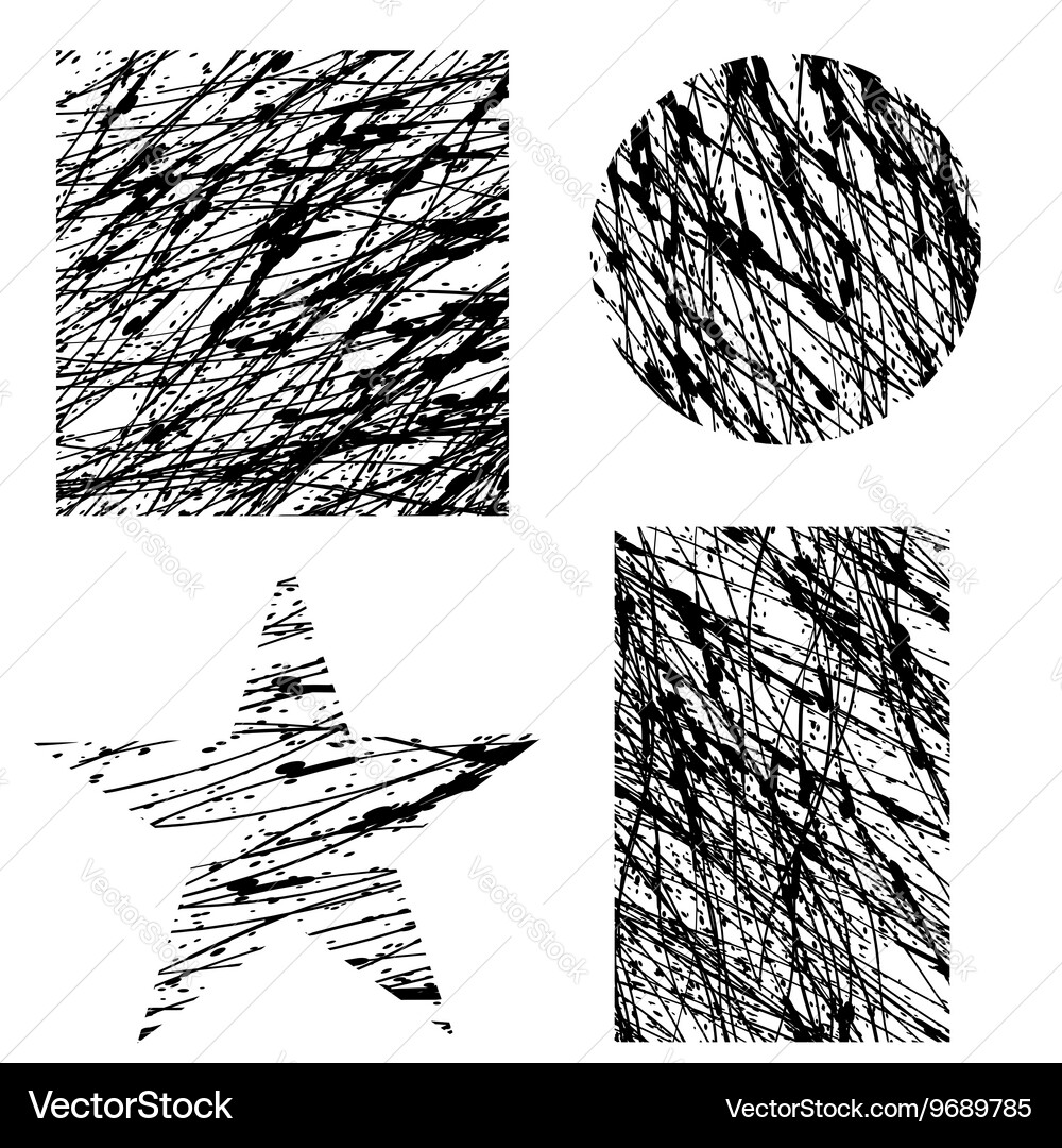 Set of different grunge shapes Royalty Free Vector Image