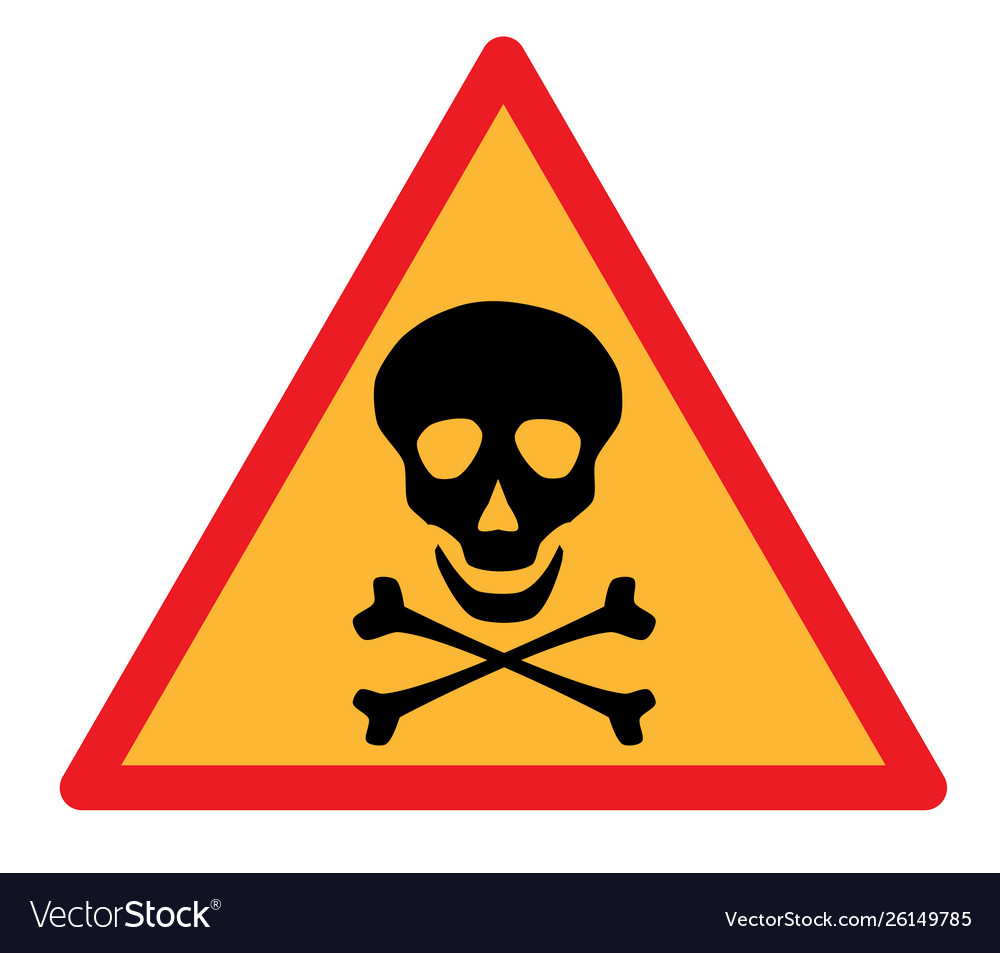 Skull And Crossbones Symbol On Triangle Sign Vector Image