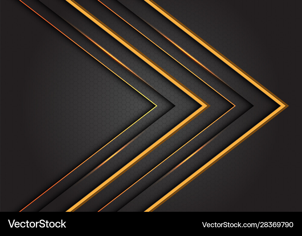 Abstract yellow line arrow direction on grey Vector Image