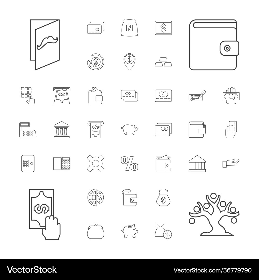 Bank icons Royalty Free Vector Image - VectorStock
