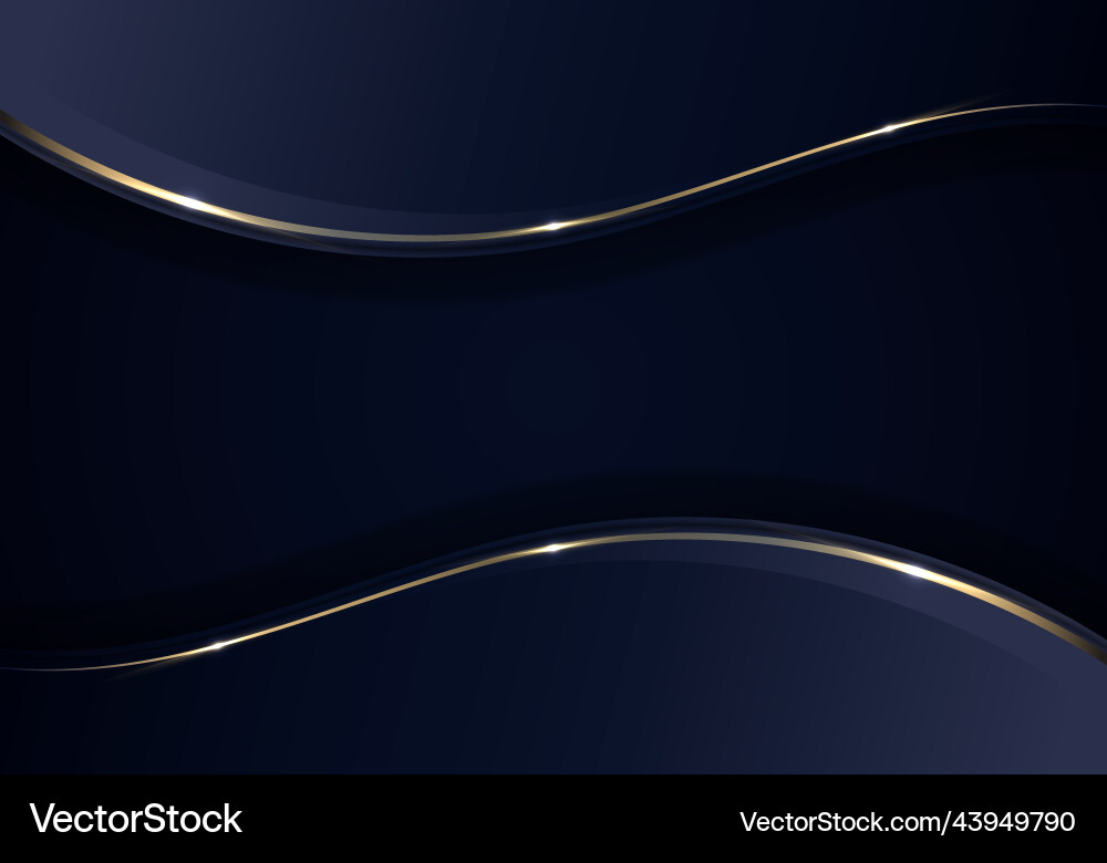 Banner web template abstract blue and golden wave Vector Image