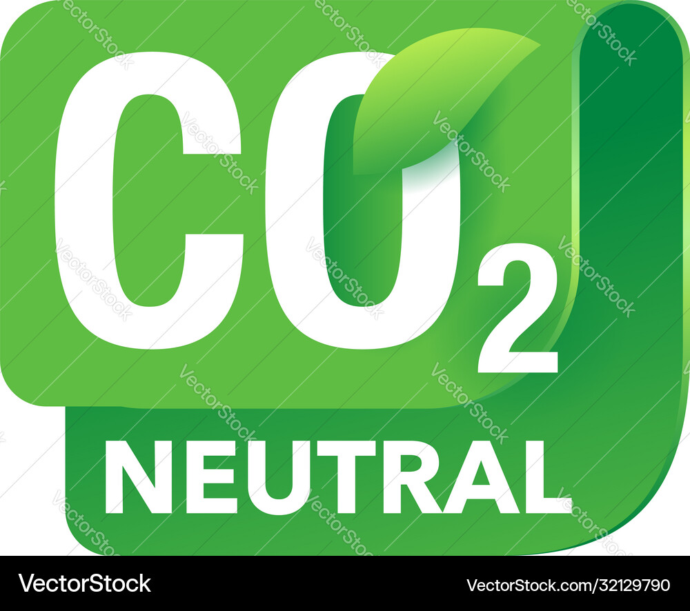Co2 neutral emblem - carbon emissions free Vector Image
