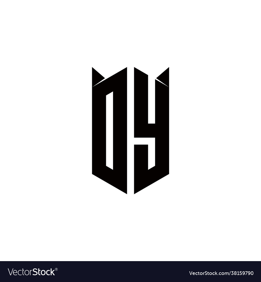 Dy logo monogram with shield shape designs Vector Image