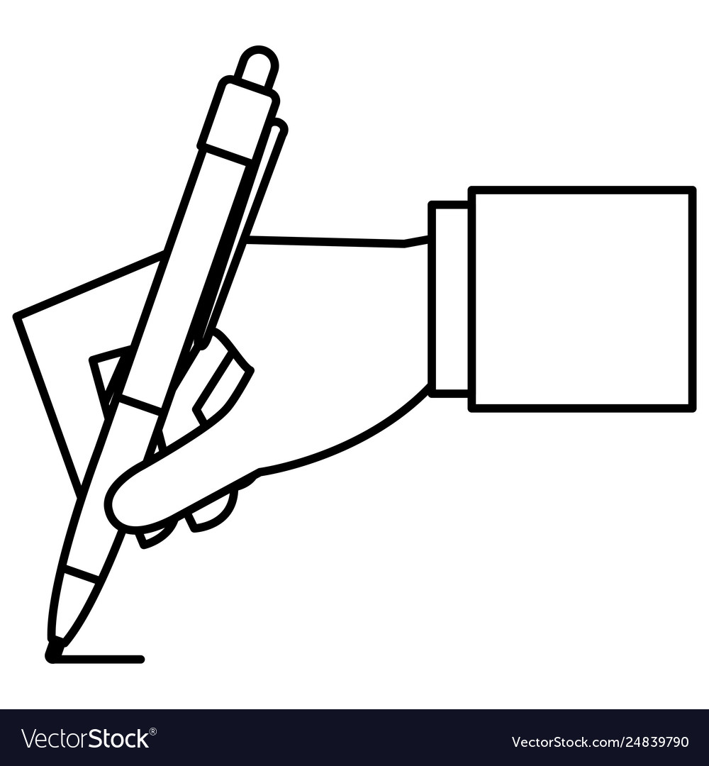 Hand writing with pen Royalty Free Vector Image