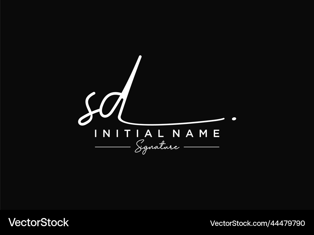 Initial sd signature logo template hand drawn Vector Image