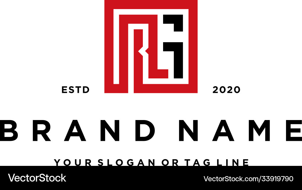 Letter rg logo design Royalty Free Vector Image