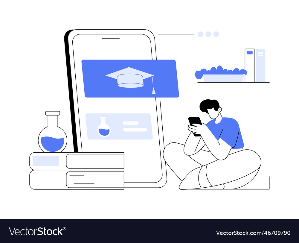 Mobile learning abstract concept Royalty Free Vector Image Mobile learning abstract concept Royalty Free Vector Image