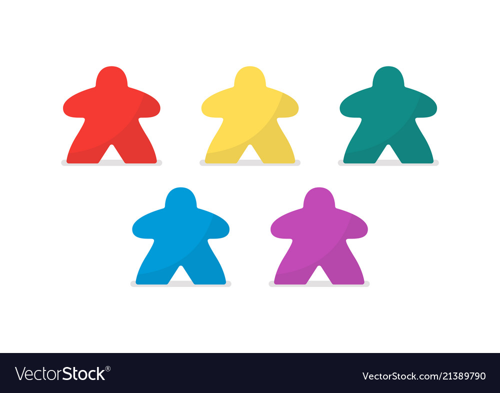Multicolor meeples Royalty Free Vector Image - VectorStock