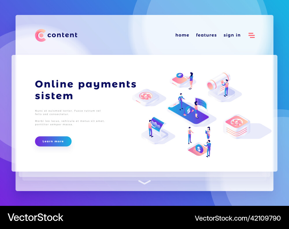 Online payments office people and interact Vector Image