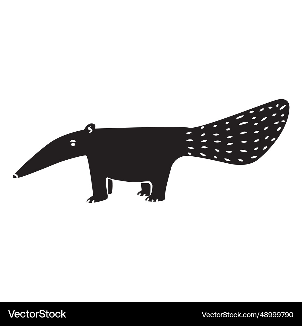 Simple anteater silhouette Royalty Free Vector Image