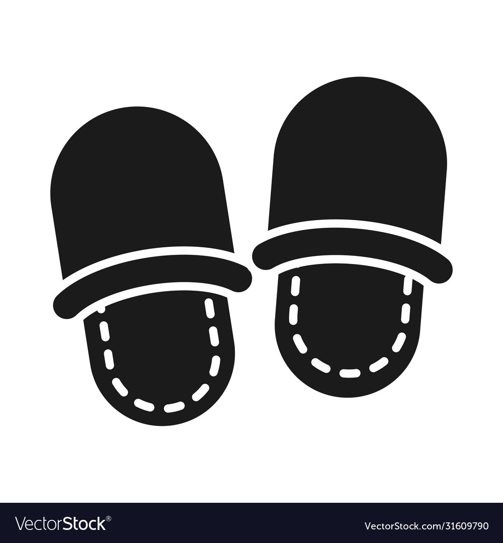 Slippers icon image silhouette style Royalty Free Vector
