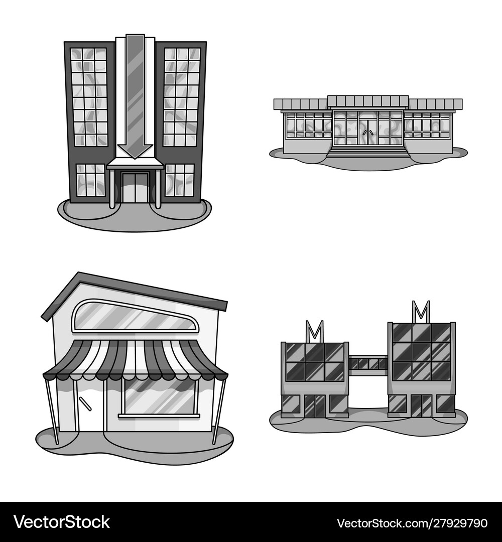 Supermarket and building Royalty Free Vector Image