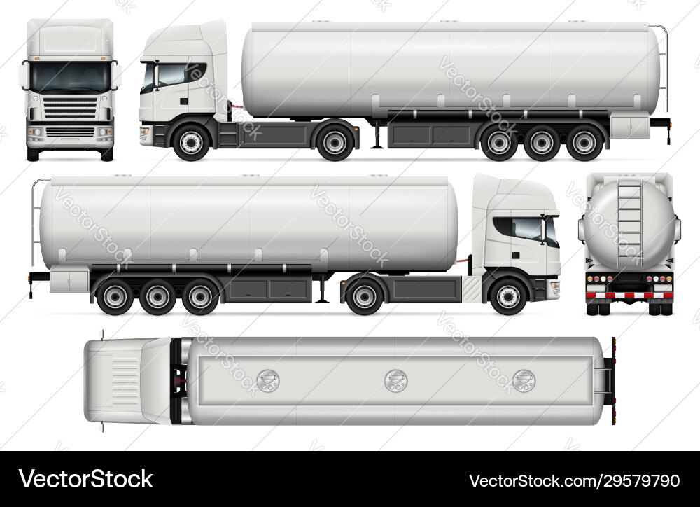 Tanker truck template Royalty Free Vector Image