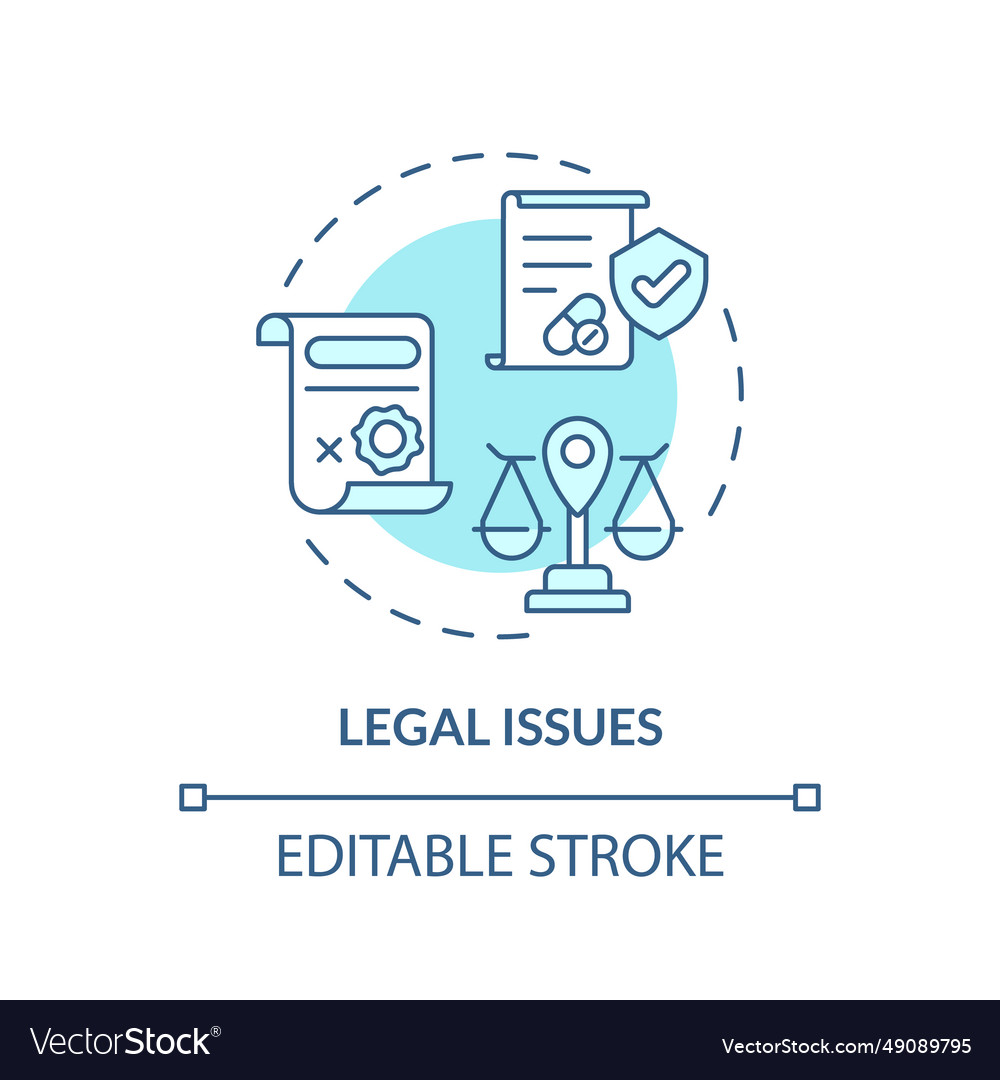 2d thin line blue icon legal issues concept Vector Image