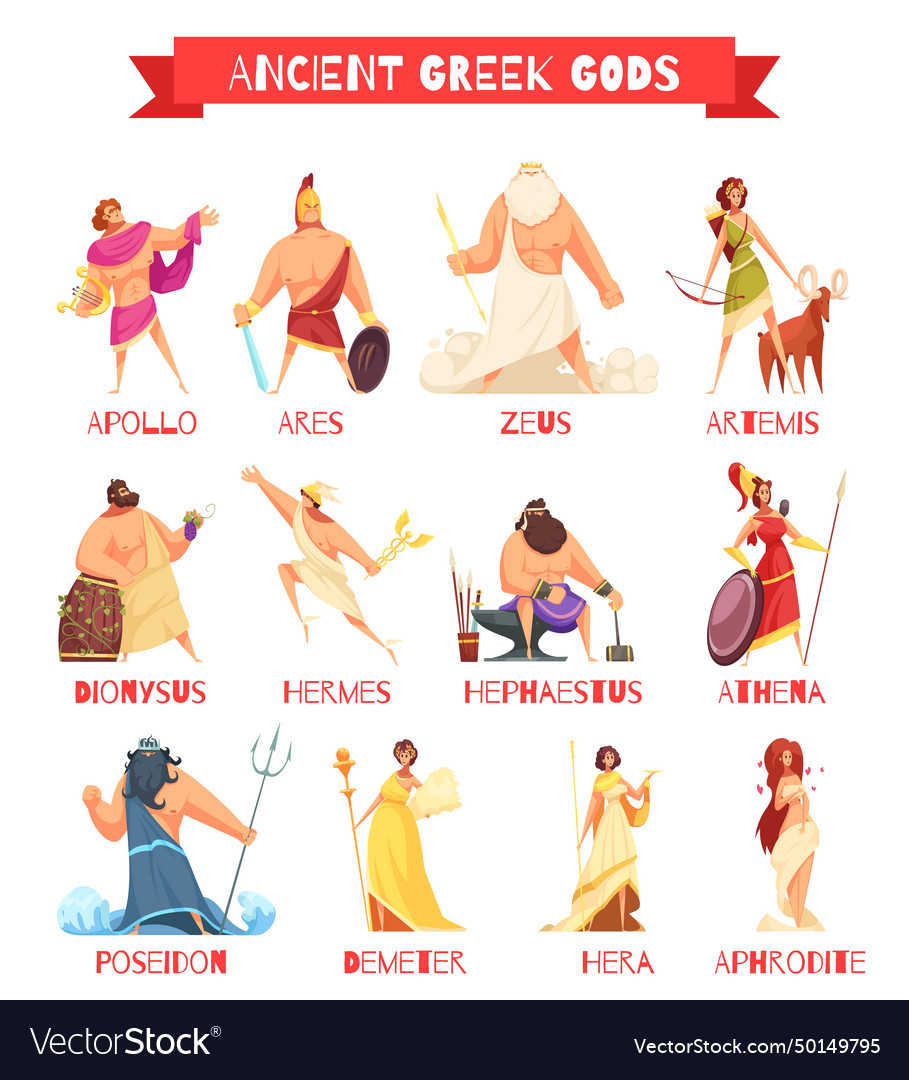 Ancient greek gods set Royalty Free Vector Image