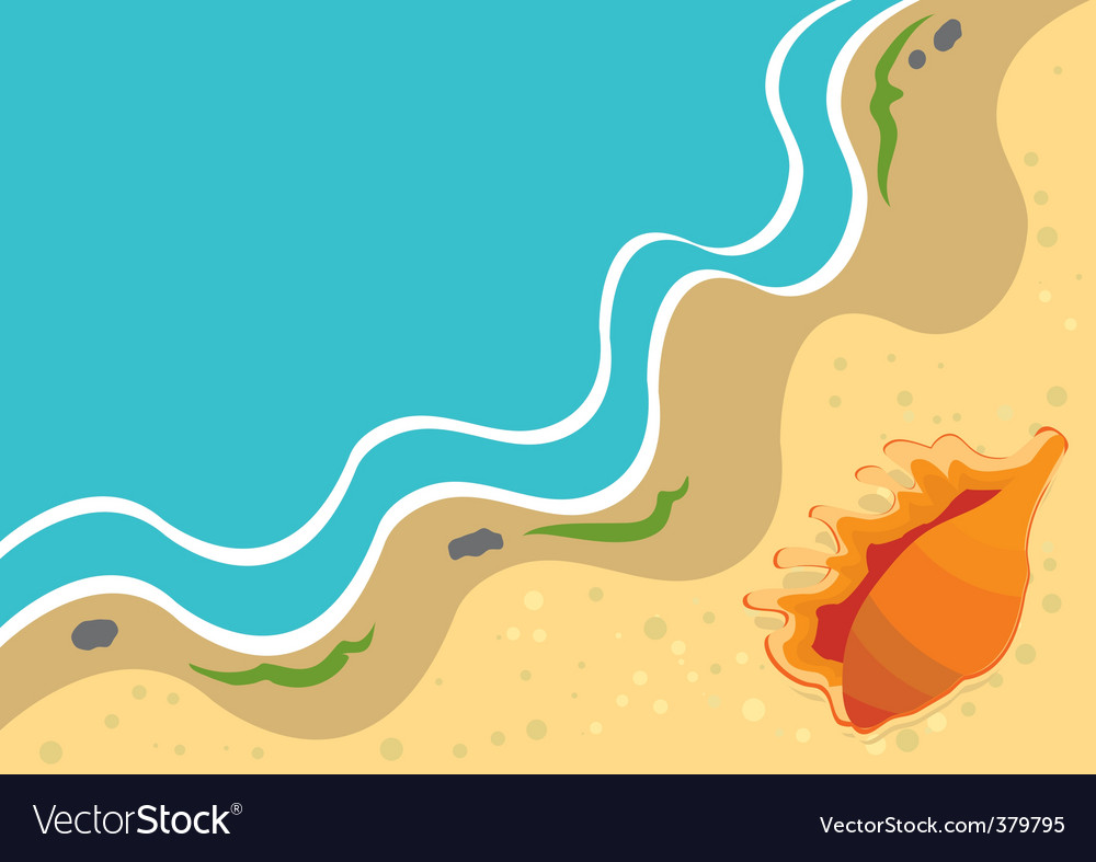 Beach scene Royalty Free Vector Image - VectorStock