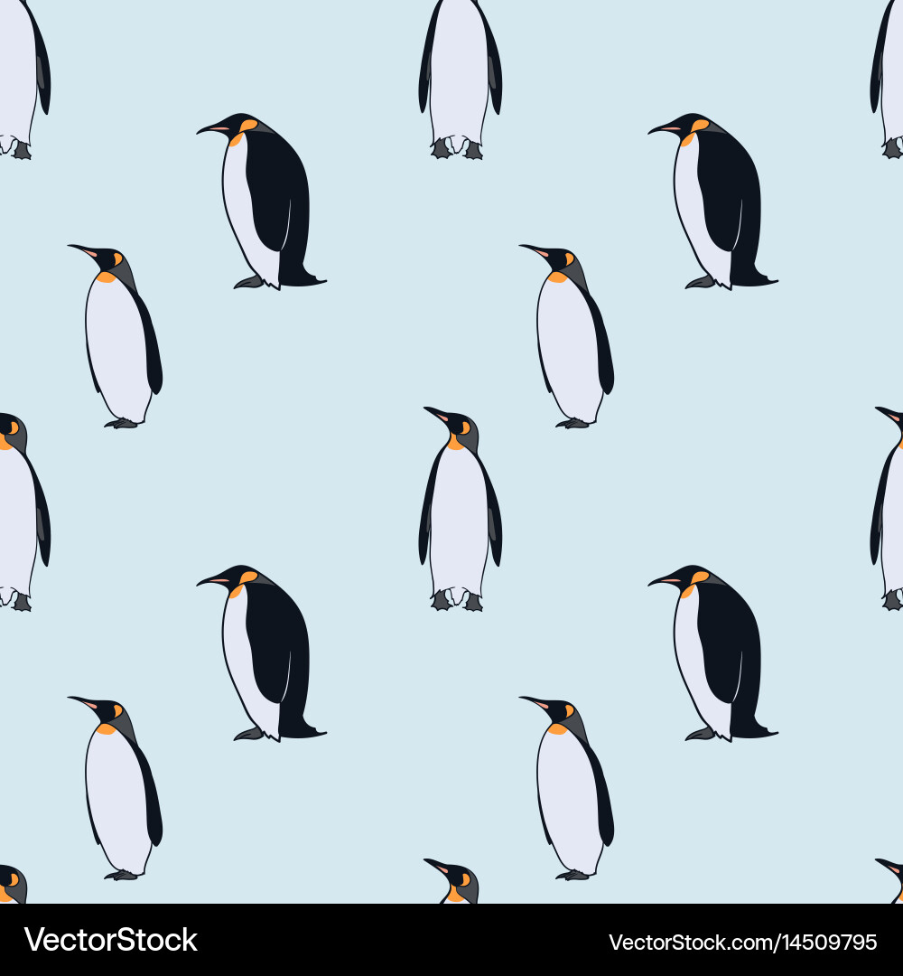 Colorful drawing arctic fauna seamless pattern Vector Image