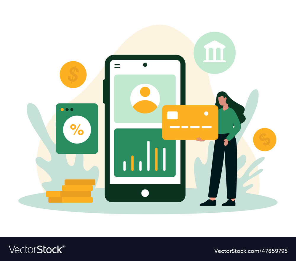 Female holding credit card cashless concept Vector Image Female holding credit card cashless concept Vector Image